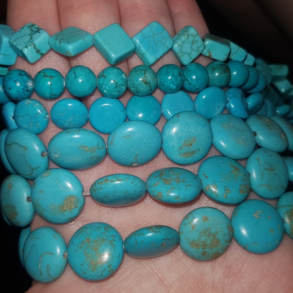 Jewelry | Dyed Howlitefake Turquoise Beads | Poshmark
